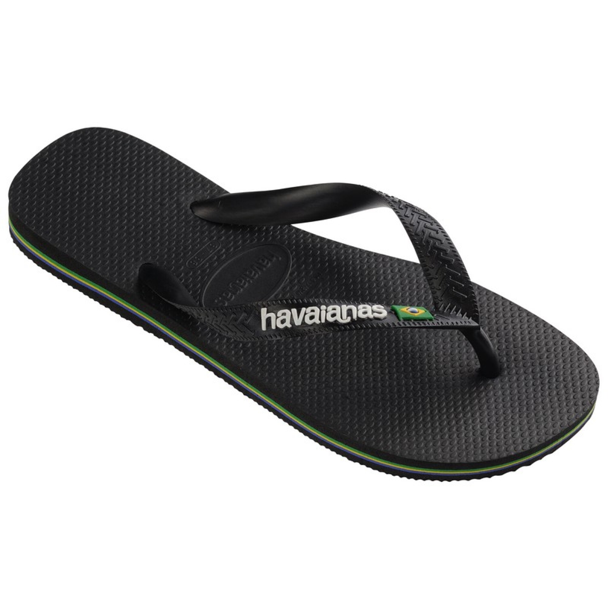 Ojotas Havaianas Brasil Logo - Negro — Havaianas