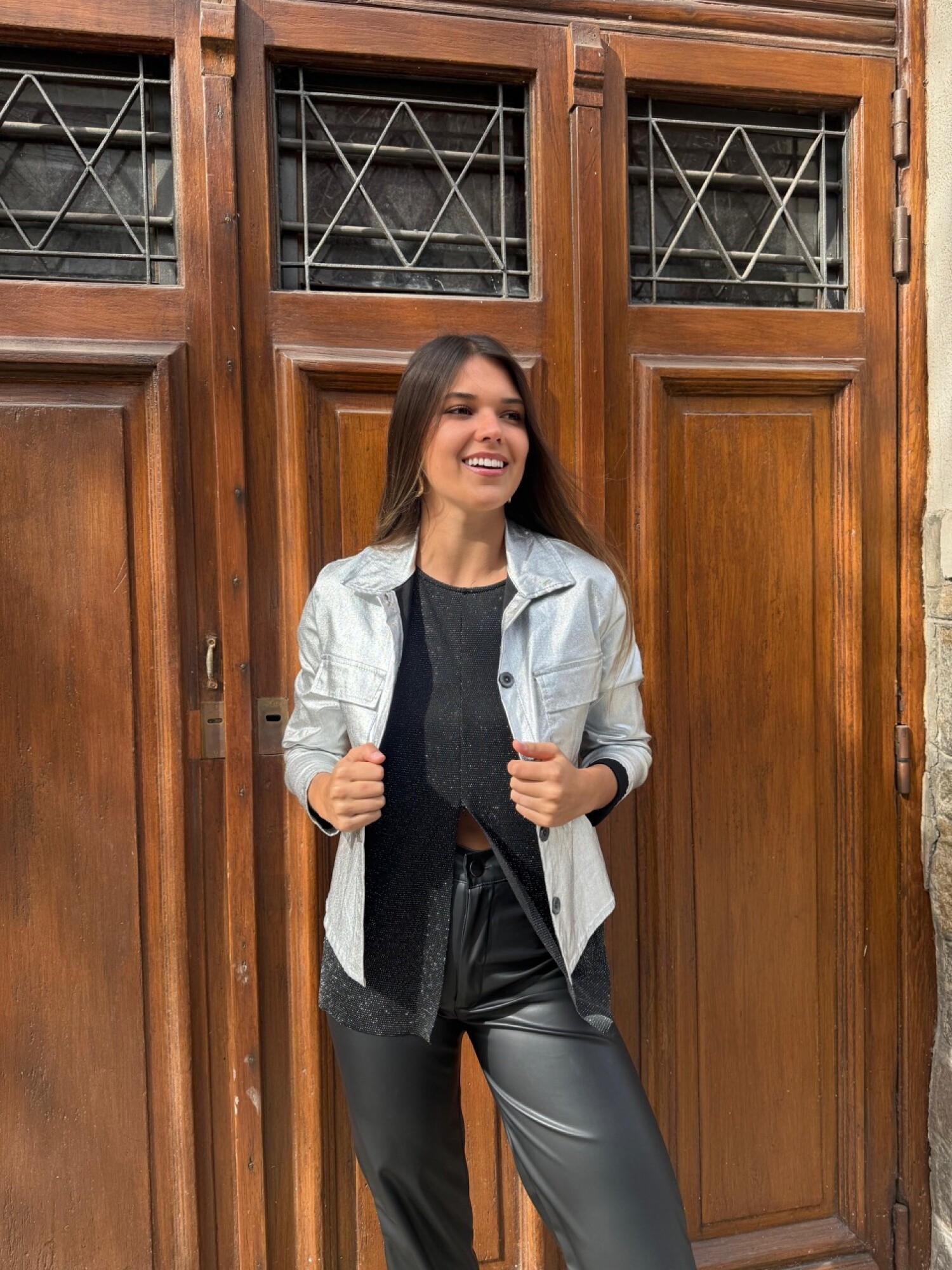 Chaqueta metalizada - Plata — Bianca Store