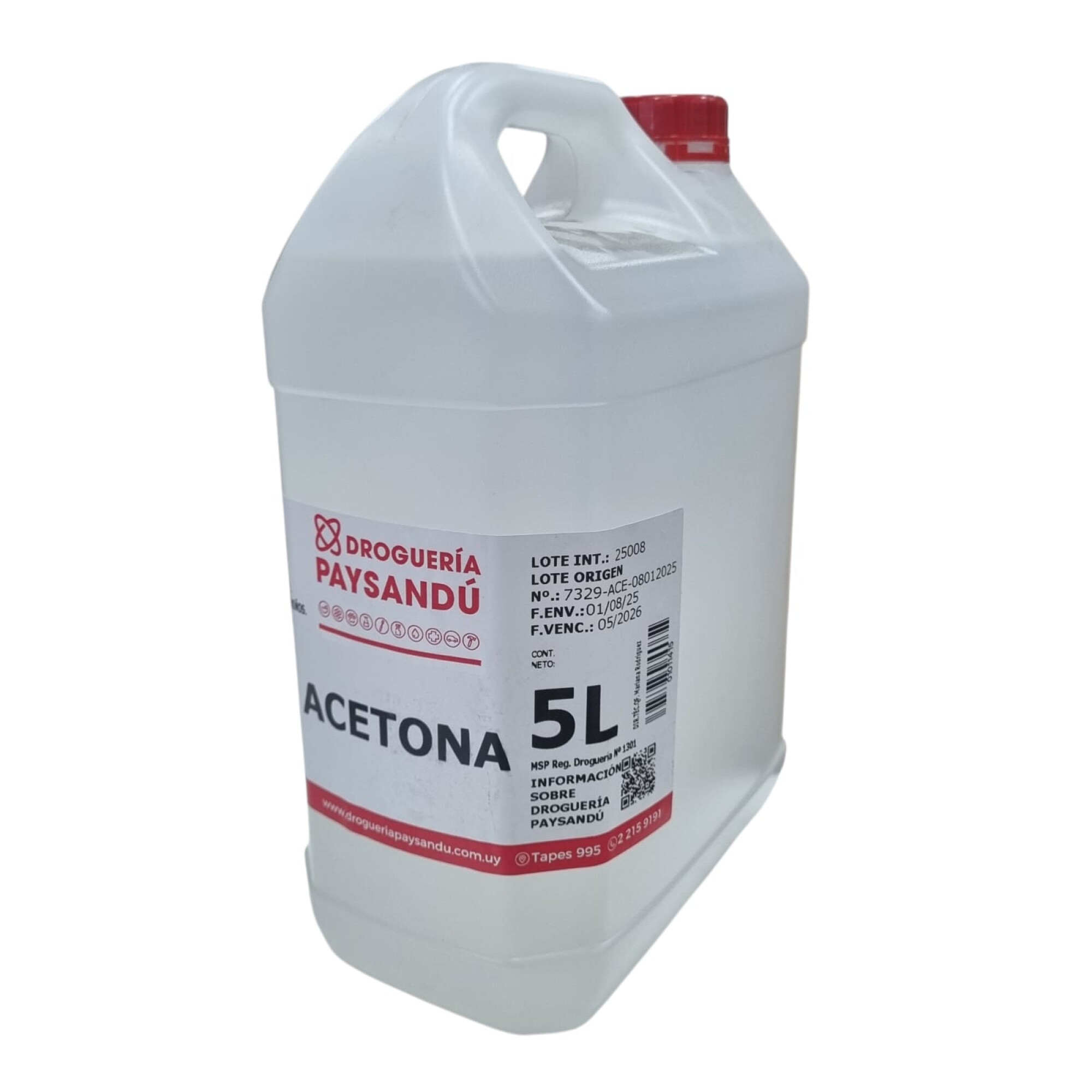 Acetona Pura - 5 L — Droguería Paysandú