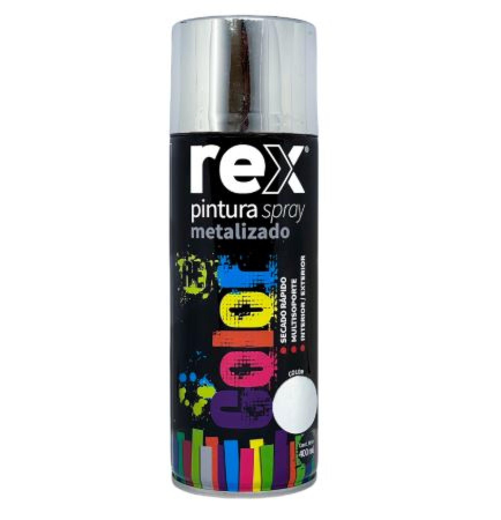 Pintura Aerosol Spray Colores Metalizados Secado Rápido - Cromo — Rumba