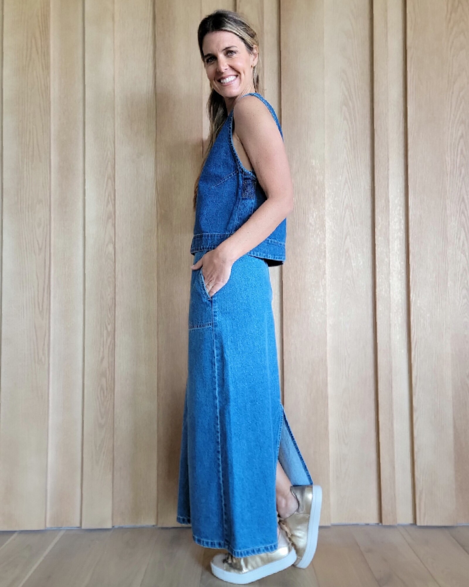 Pollera Gardenia - Denim Azul — Magnolia