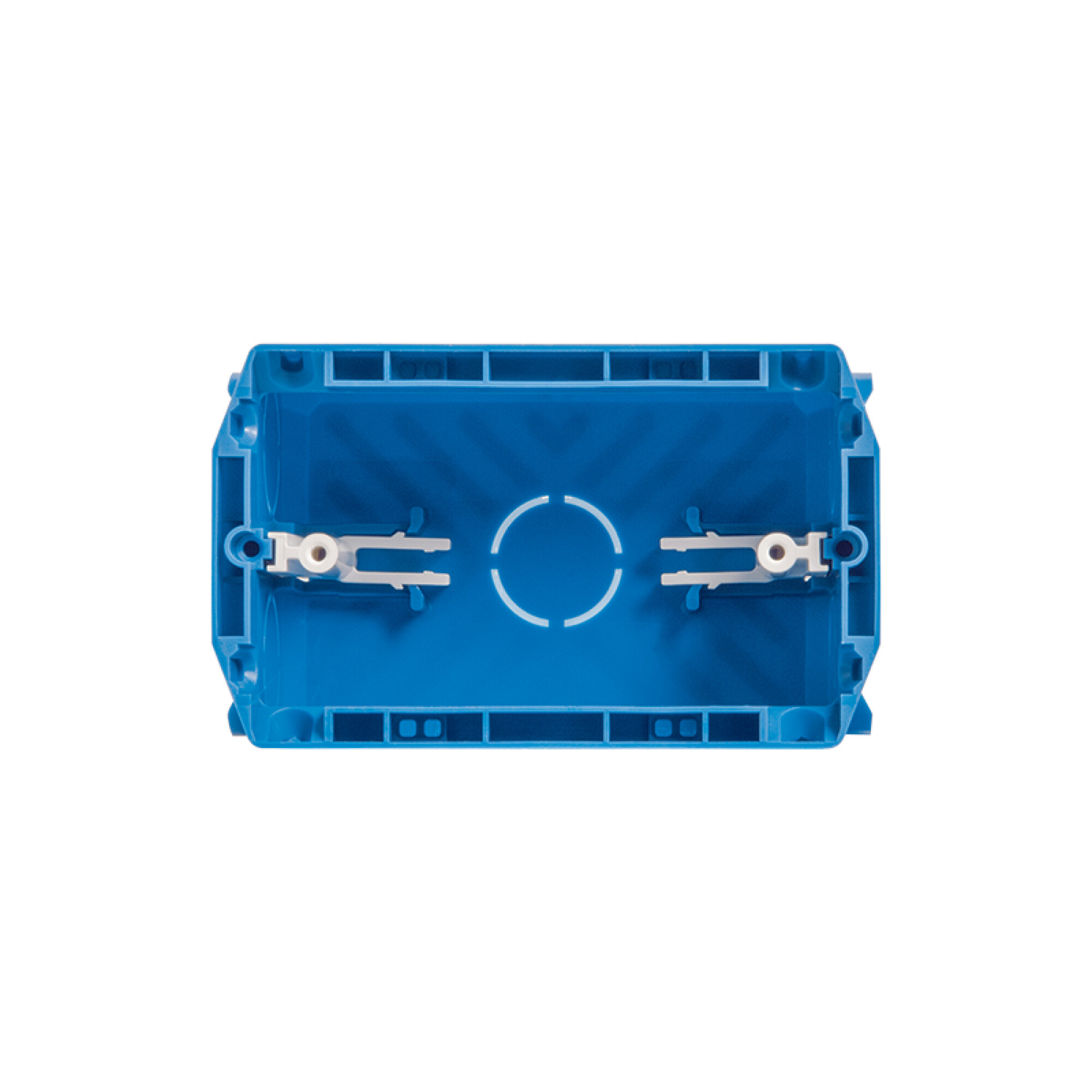 Caja plástica azul de embutir s/tapa 4-3 módulos - C10207 — Fivisa