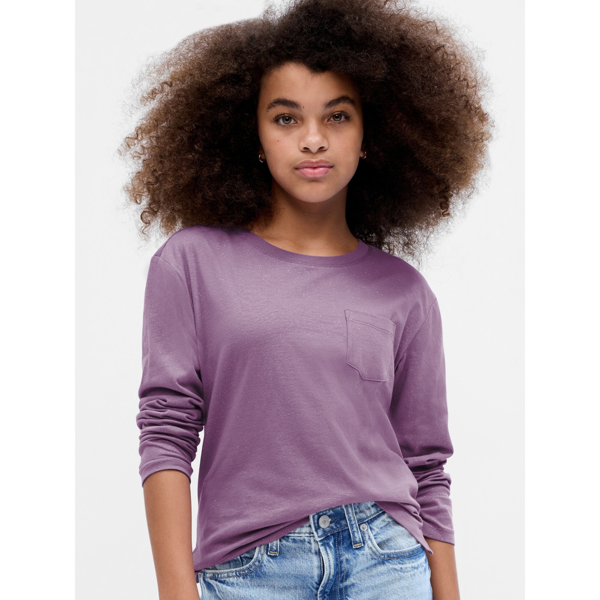 LS POCKET TEE - PURPL SPARKLE WPH988-B — Sallustro