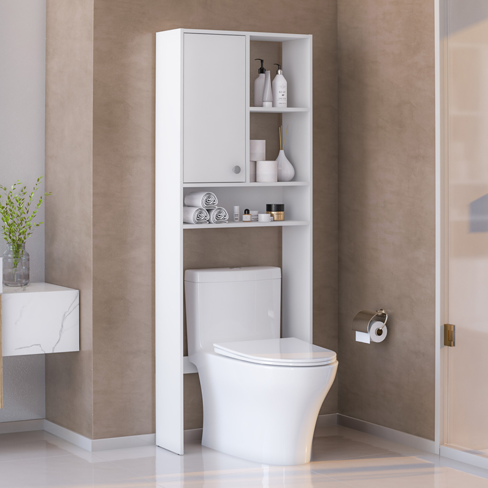 Mueble Sobre Inodoro Alto Blanco — Castro