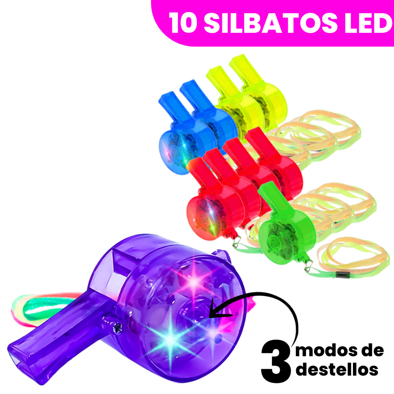Set Cotillón N2 Luminoso Led 50pcs P/ Fiestas Eventos — El Rey del ...