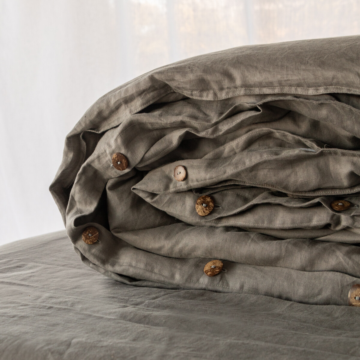 FUNDA DE DUVET FRENCH FLAX LINEN Gris - KING — Viasono