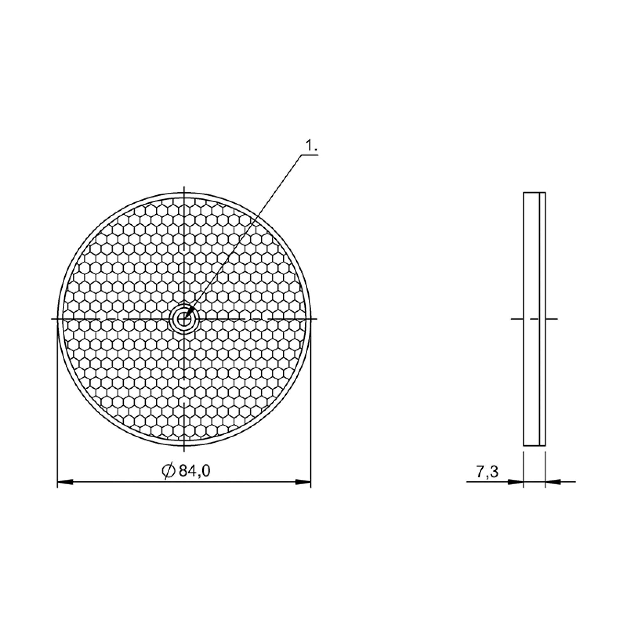 Reflector circular para sensor fotoeléctrico Ø84mm - BF0120 — Fivisa