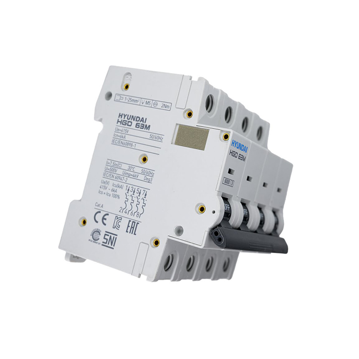 Llave térmica HGD63-M din 4P 16A 6kA - HY1816M — Fivisa