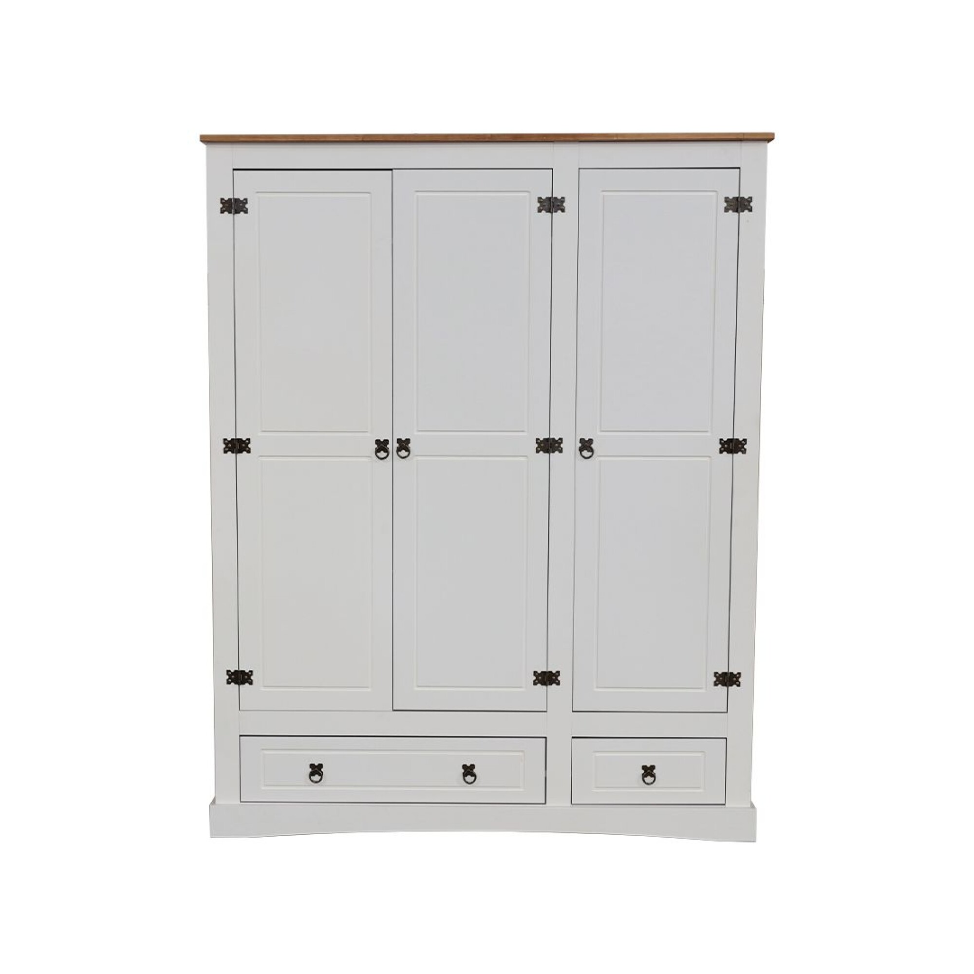 Ropero Blanco 3 Puertas 3 Cajones Línea Mexicana — Brillante