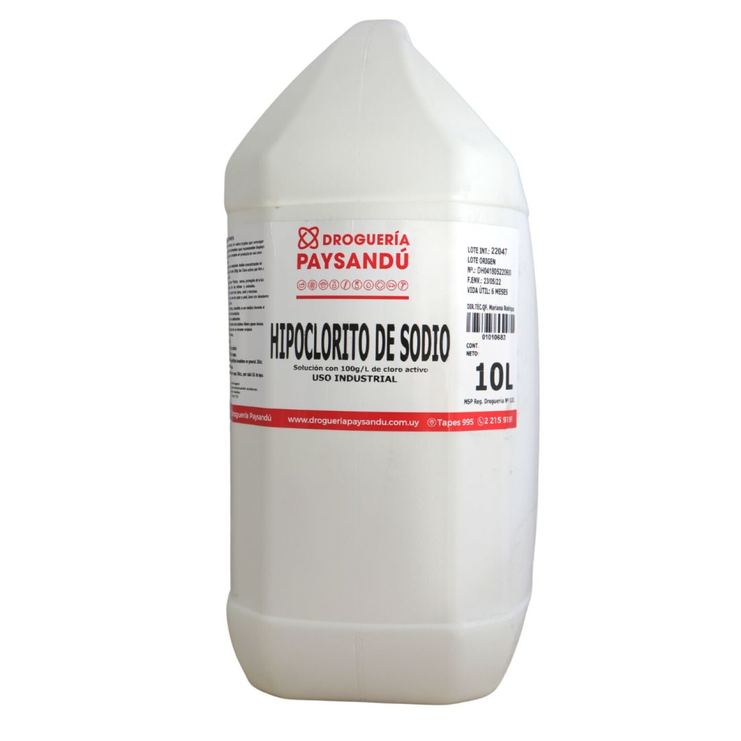 Hipoclorito de Sodio - 10 L — Droguería Paysandú