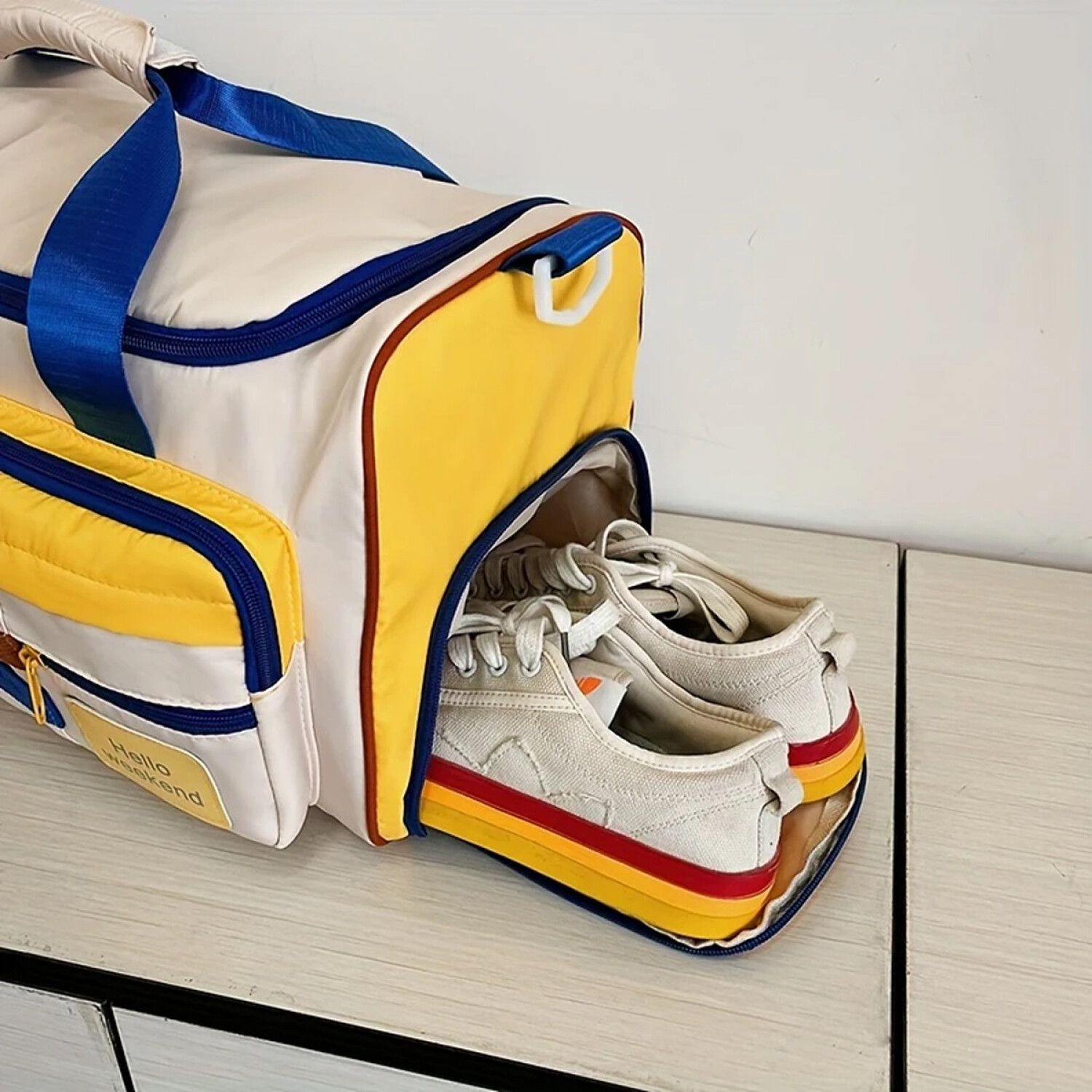 Bolso de viaje con bolsillos - Azul — Mis Petates