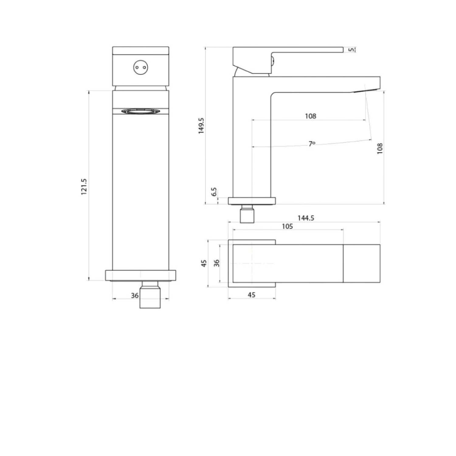 Grifería de Lavatorio Bajo Monocomando Black Línea Apollo — Bagno & Company