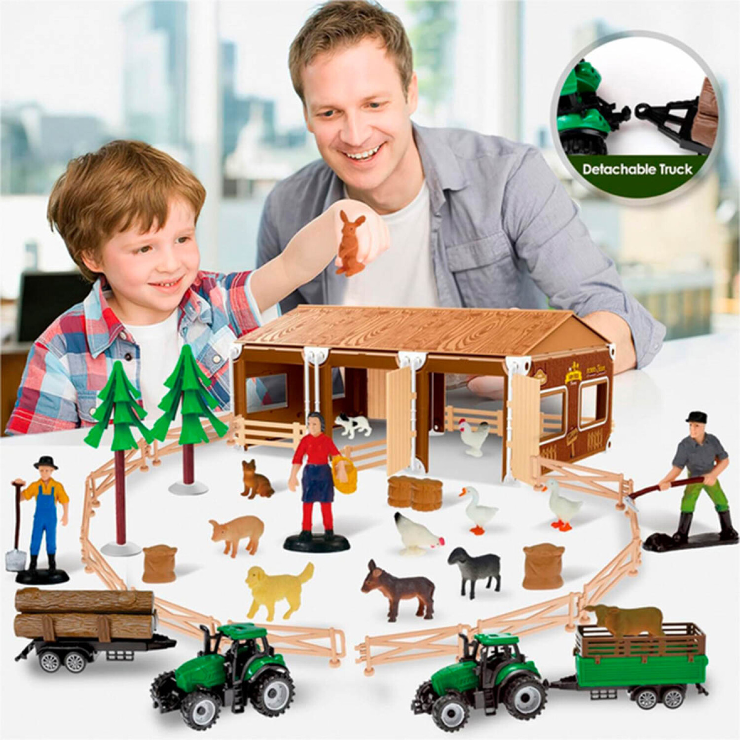 Set Granja Completa 94pcs Animales Tractor Juguete — El Rey del ...