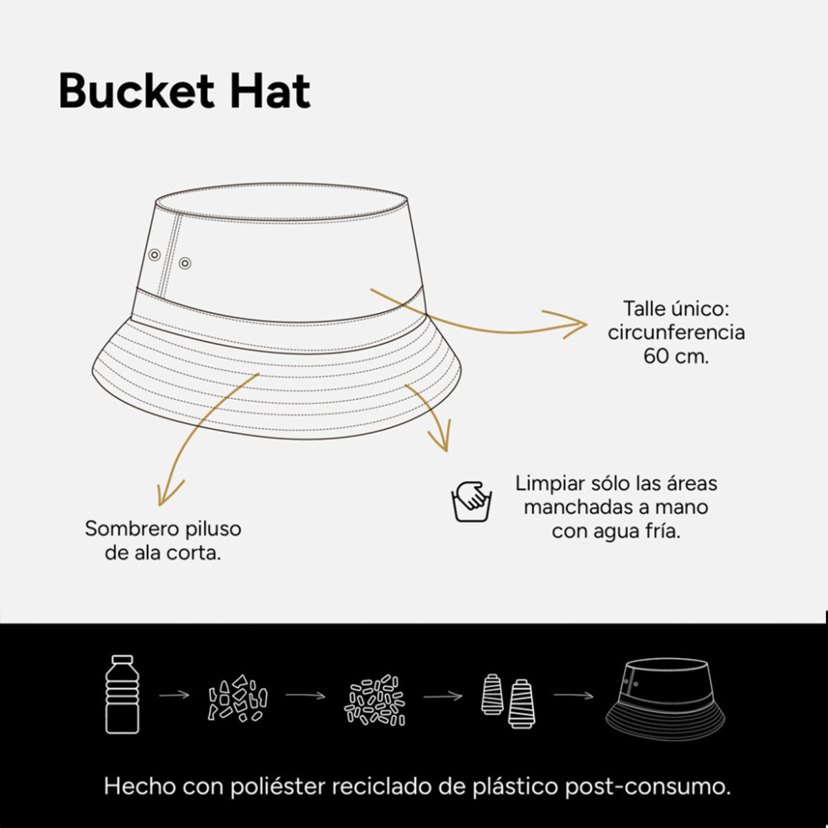 Gorro Martha Lanín Bucket Hat - Beige — República