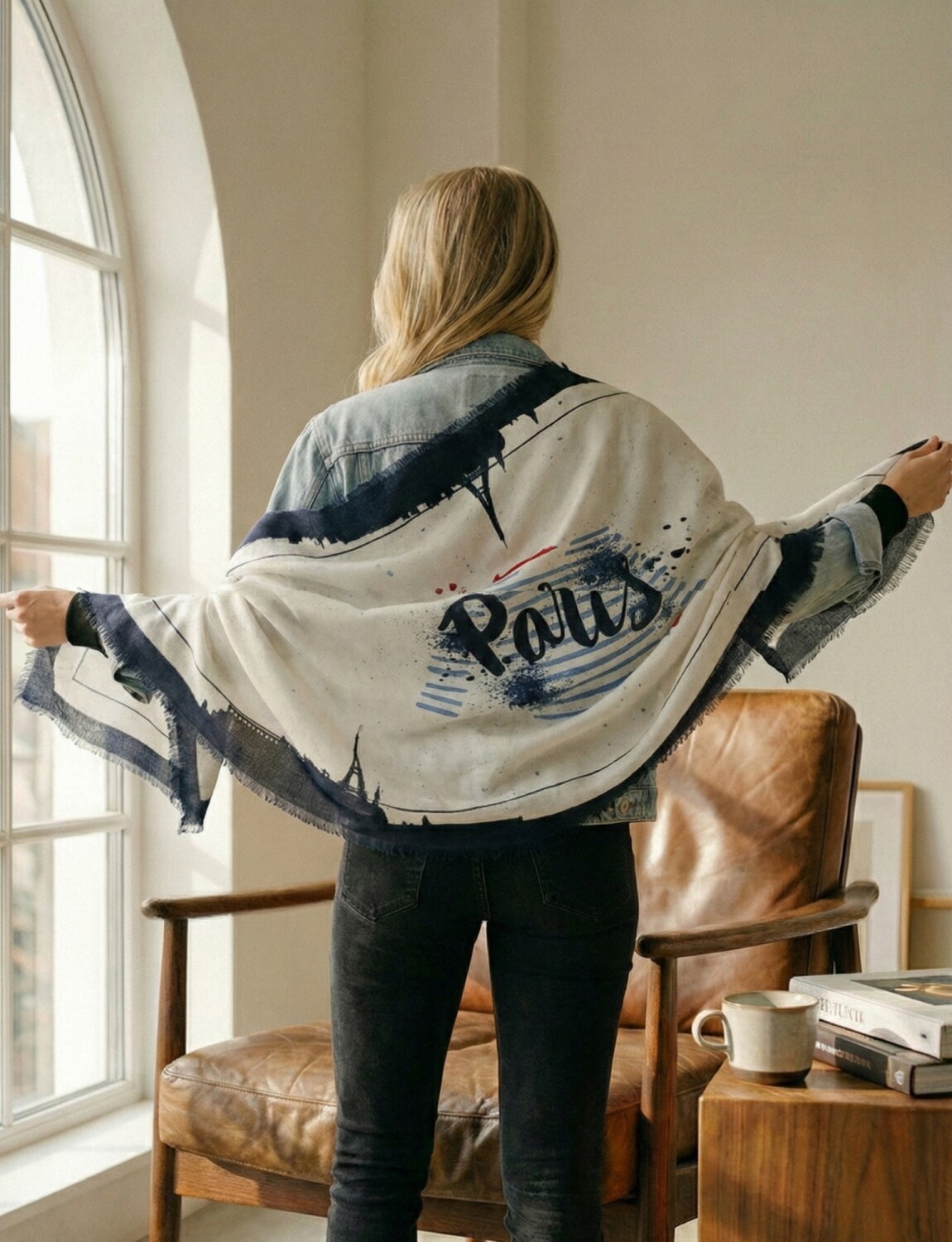 Pashmina Paris - Azul/blanco — LA OPERA