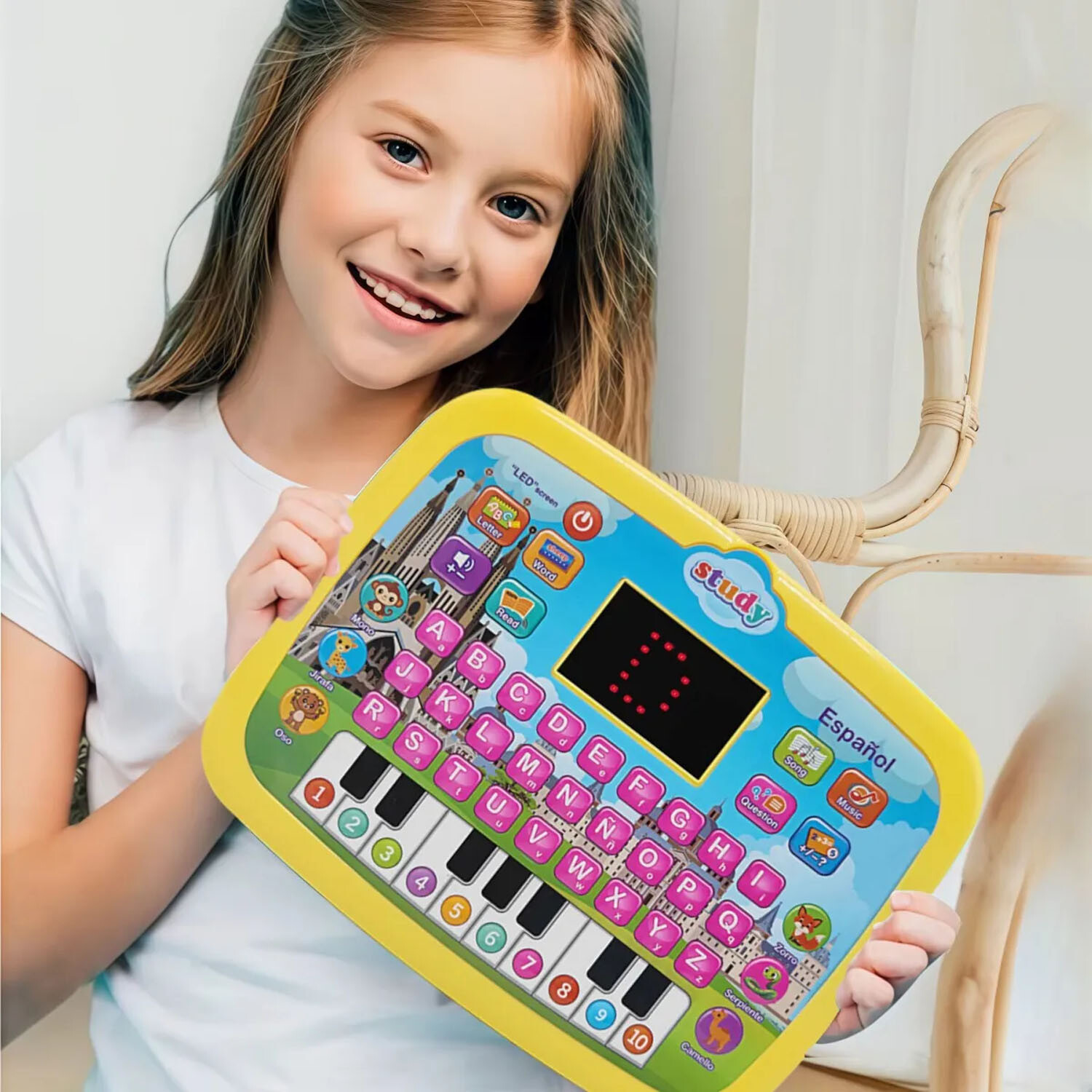 Computadora Educativa Infantil Español Con Sonidos Y Juegos - Amarillo ...