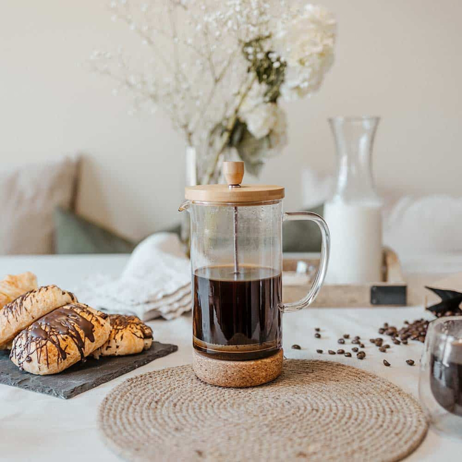 Cafetera Prensa Manual Embolo Base corcho 800 ML — Mis Petates