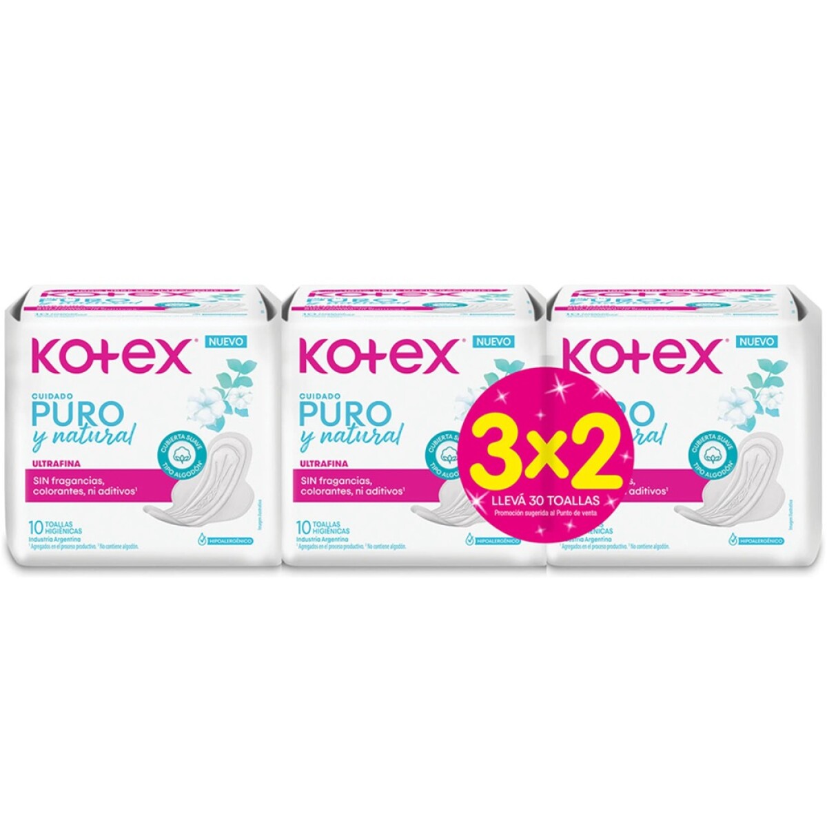 Toallitas Femeninas Pure Con Alas 10 Uds. 3 X 2 — Farmacia El túnel
