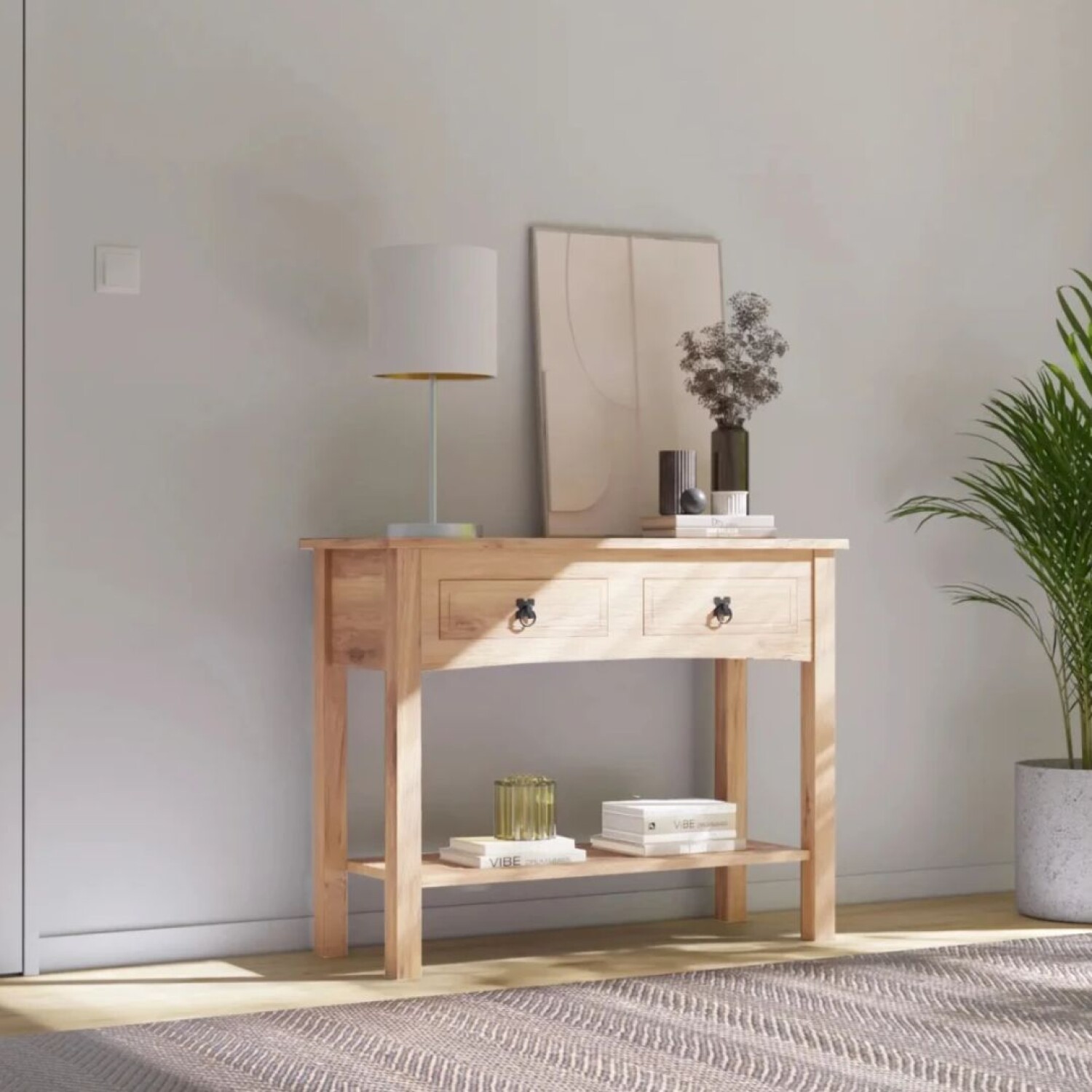 Aparador 2 Caj Madera Maciza Línea Mexicana Natural — Brillante