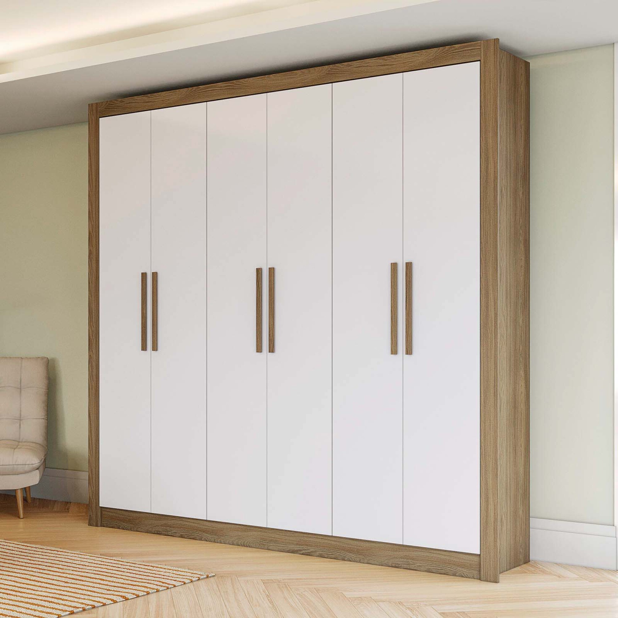 Placard 6 Puertas Mdp Natural-beige Kobe — Divino