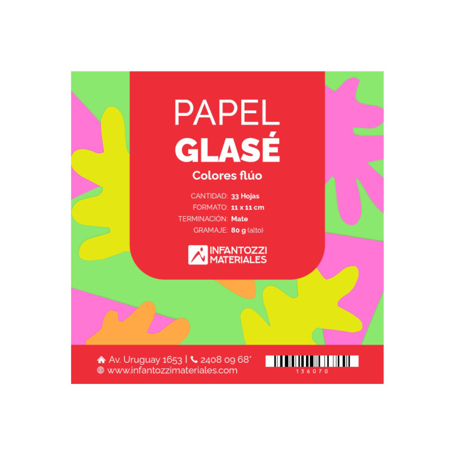 Pack papel glasé flúo — Infantozzi