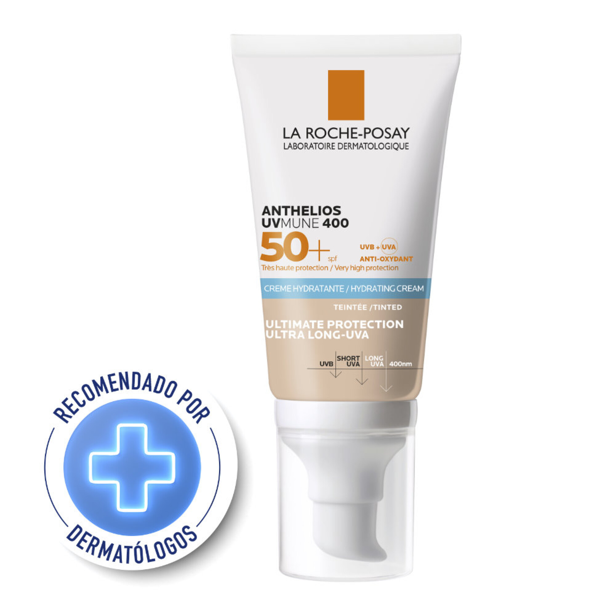 Protector Solar La Roche-Posay Anthelios UVMune 400 Crema Hidratante Con Color FPS50+ 50ml — San ...