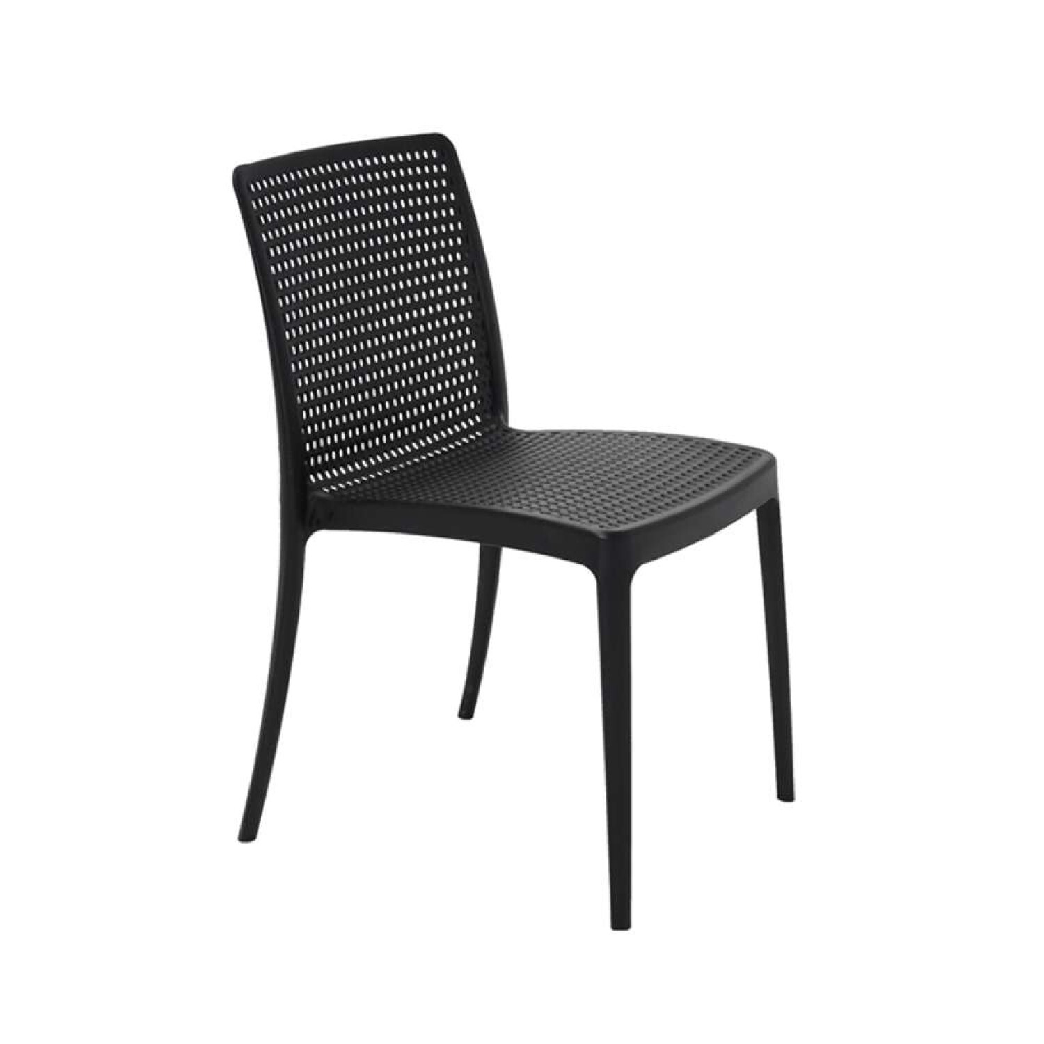 Silla Apilable Isabelle Con Respaldo Calado Tramontina - Negra — Tienda ...