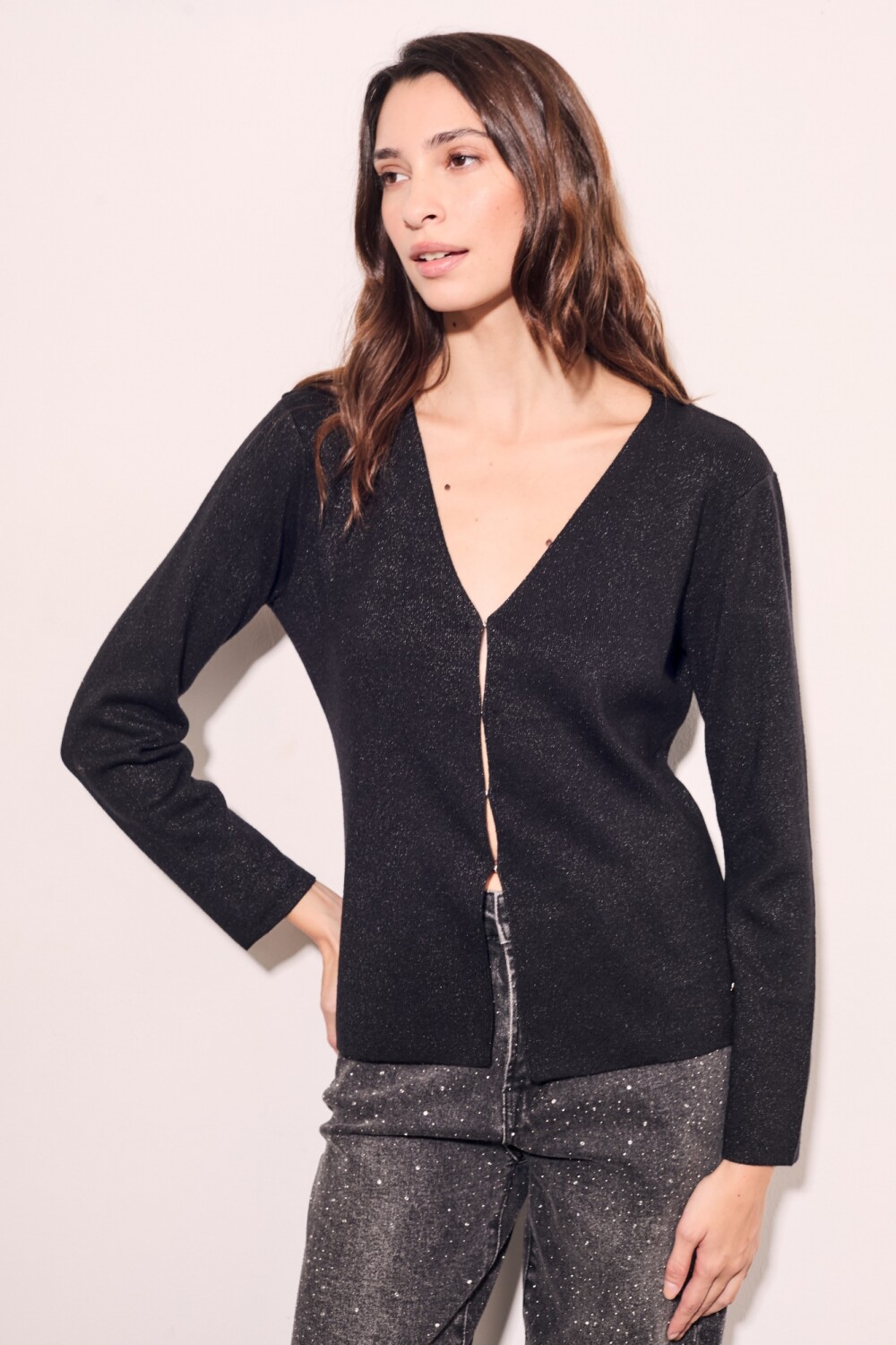 Cardigan Lurex - Negro — Lemon