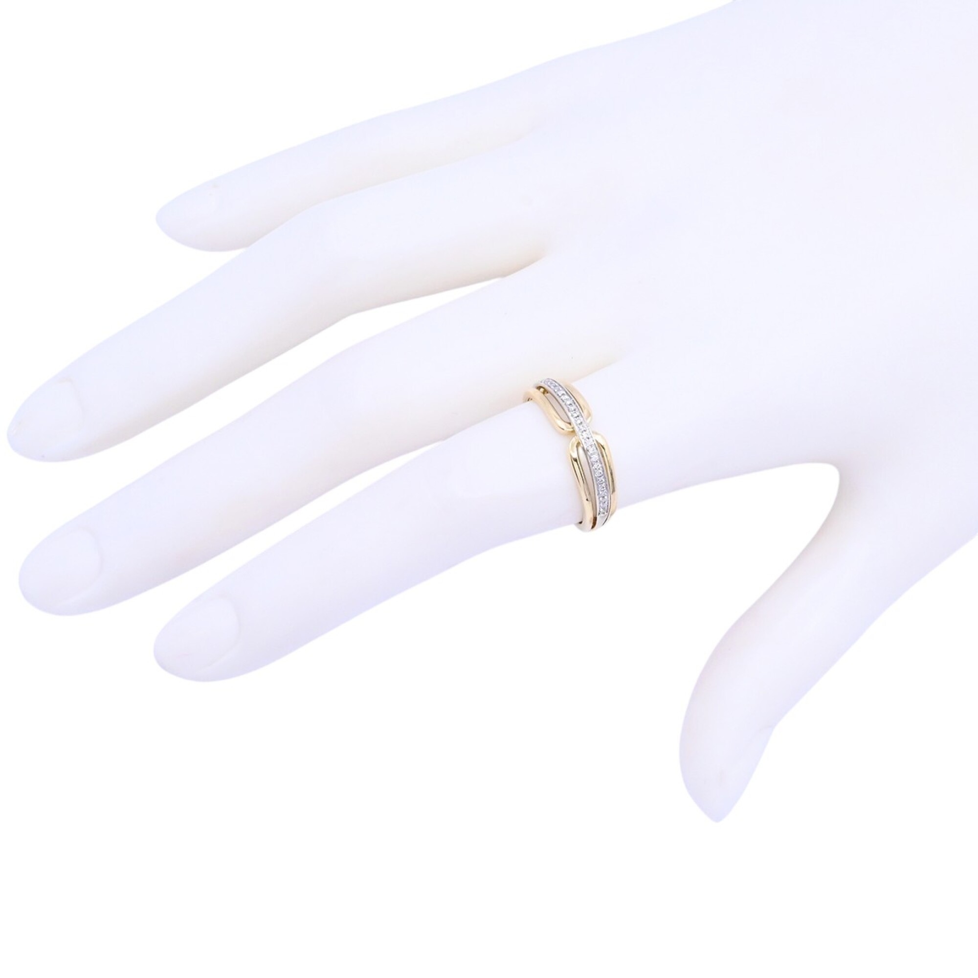 Anillo oro 18k 2 tonos con brillantes. — Facello Joyeros