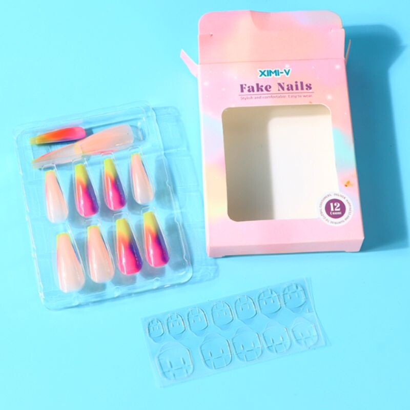 Uñas Postizas - Decoradas - Multicolor Rosas - 12 Unidades — Ximi Vogue