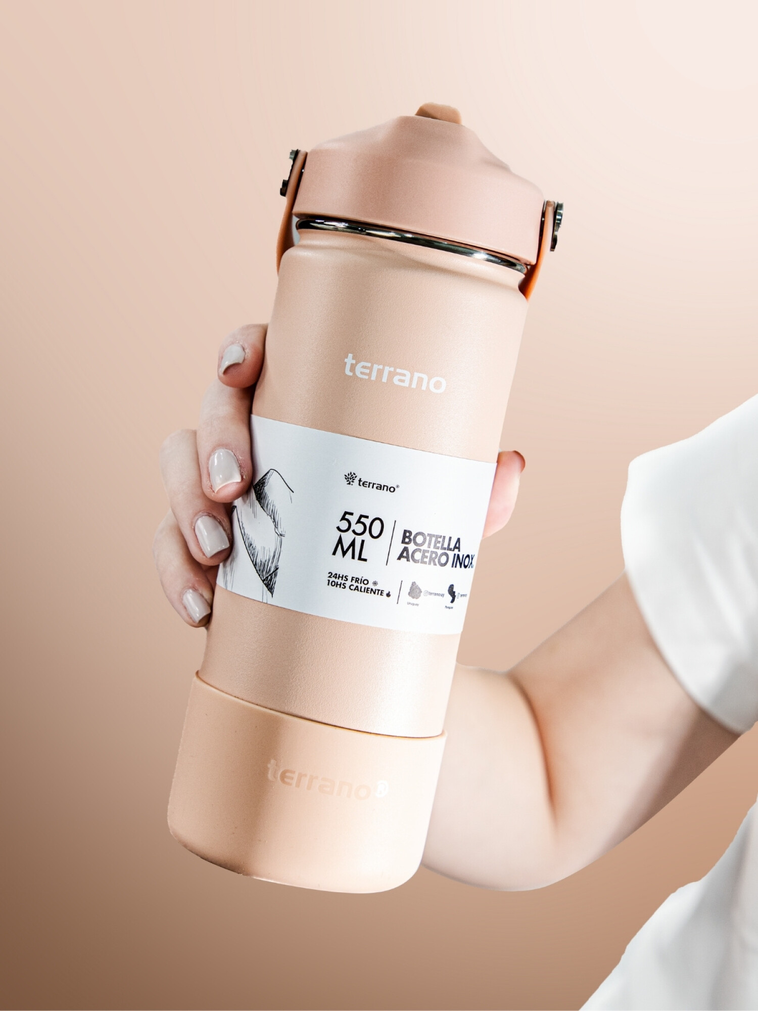 Botella Térmica con Pico 550mL. - Rosa — Terrano