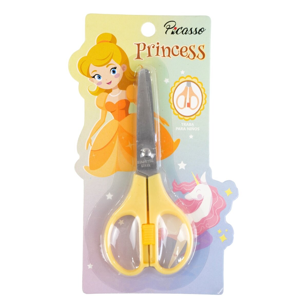 Tijera escolar con traba — El Clon