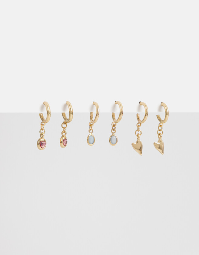 Set De Aros Argolla Con Corazón — Todomoda