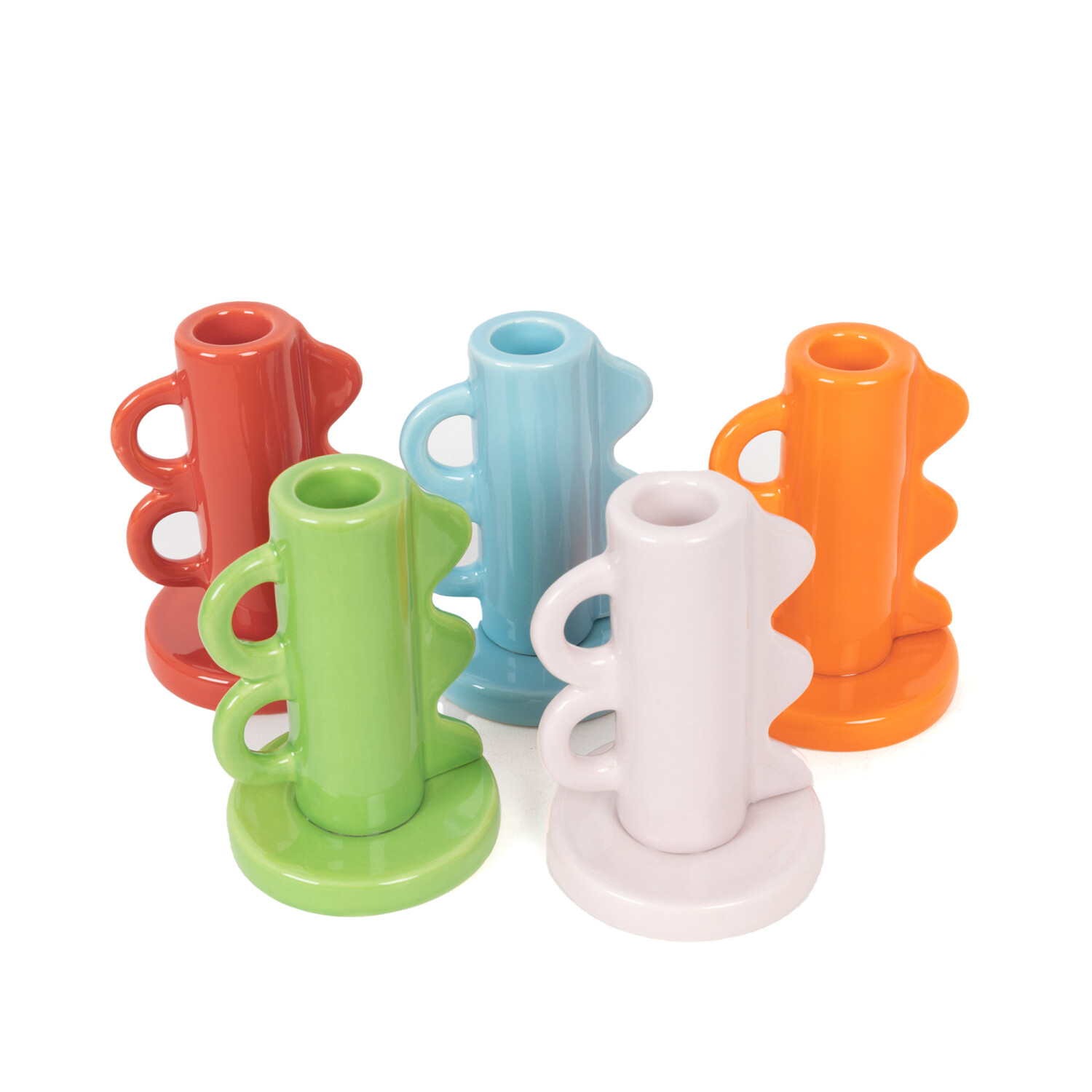 Candelabro porta velas Doble asa Vintage - Rosa — Rumba