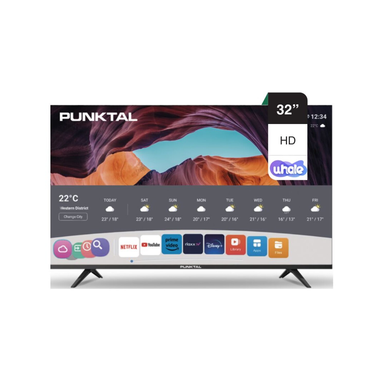 Smart Tv PUNKTAL 32' HD WhaleOS Con Control Remoto — AMV Store