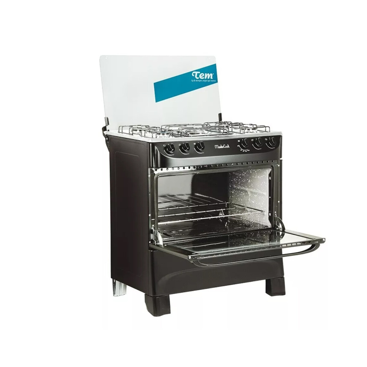 Cocina a Gas 5 Hornallas Negra Tem - Mastercook — Barraca Europa