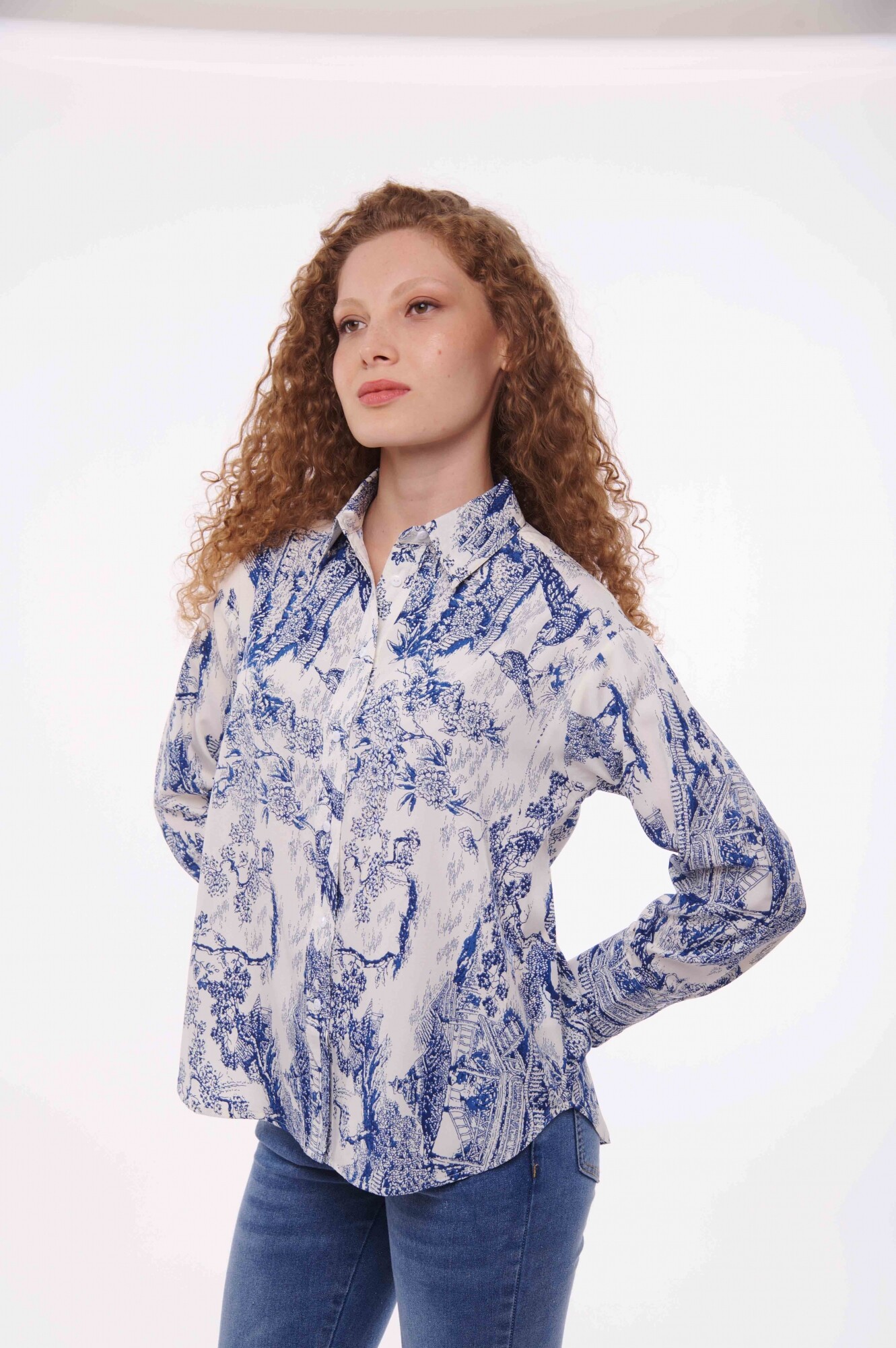 CAMISA GITANA - BLANCO Y AZUL — Minot