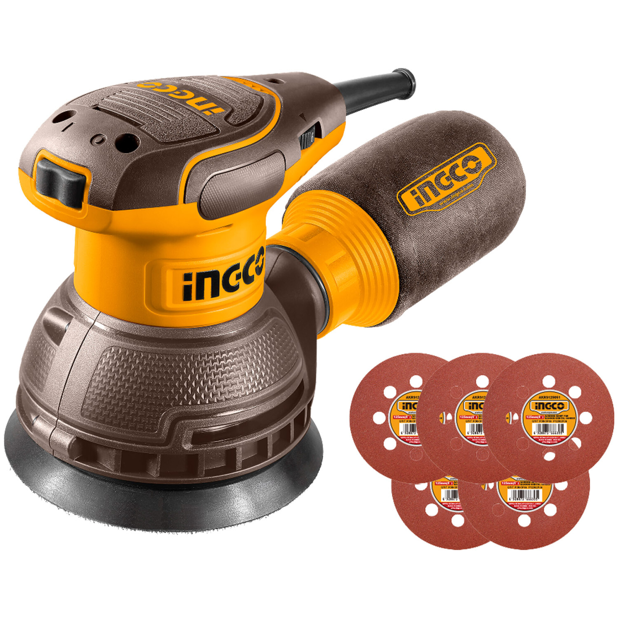 Lijadora Roto Orbital Ingco RS3216 con Velocidad Variable + Pack de 5 ...