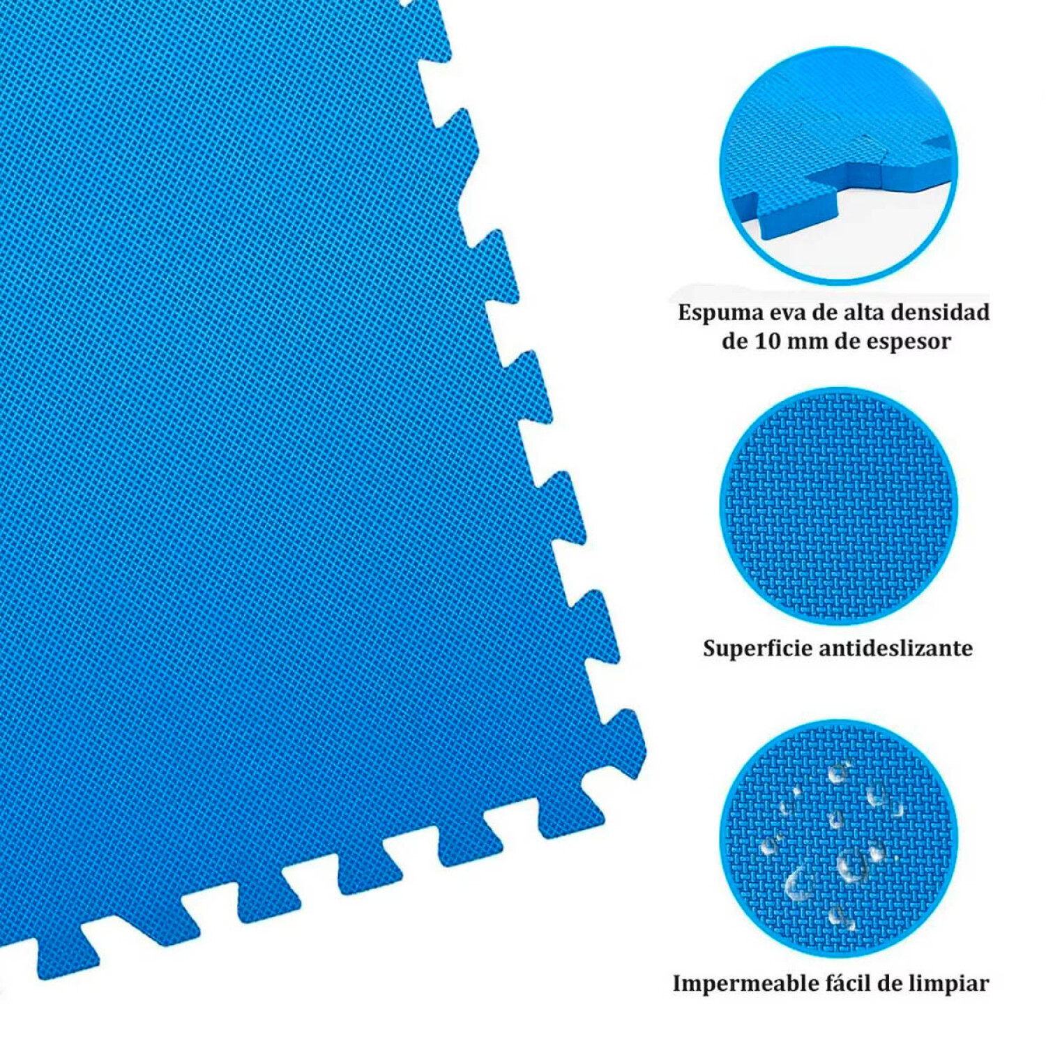 Piso Goma Eva Tatami Encastrable 1x1mt X1cm Piscina - Azul — El Rey del ...