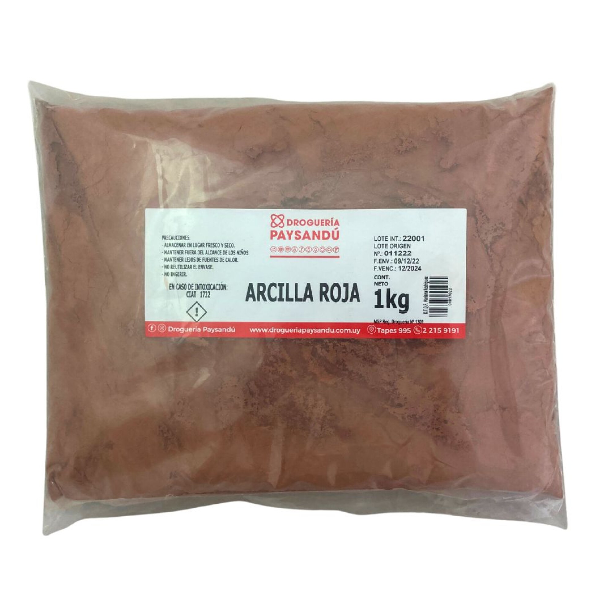 Arcilla 1kg - Roja — Droguería Paysandú
