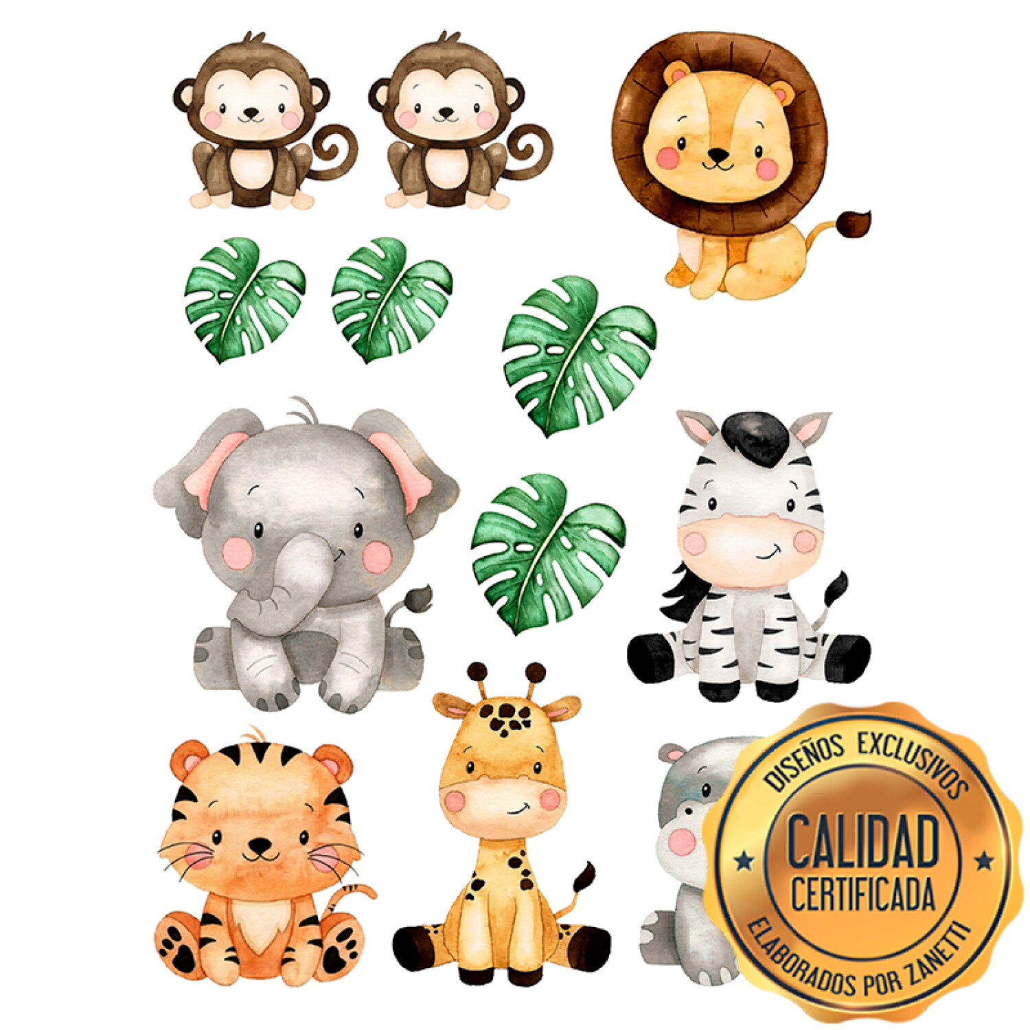 Lámina Animales de la Selva - Siluetas — Zanetti
