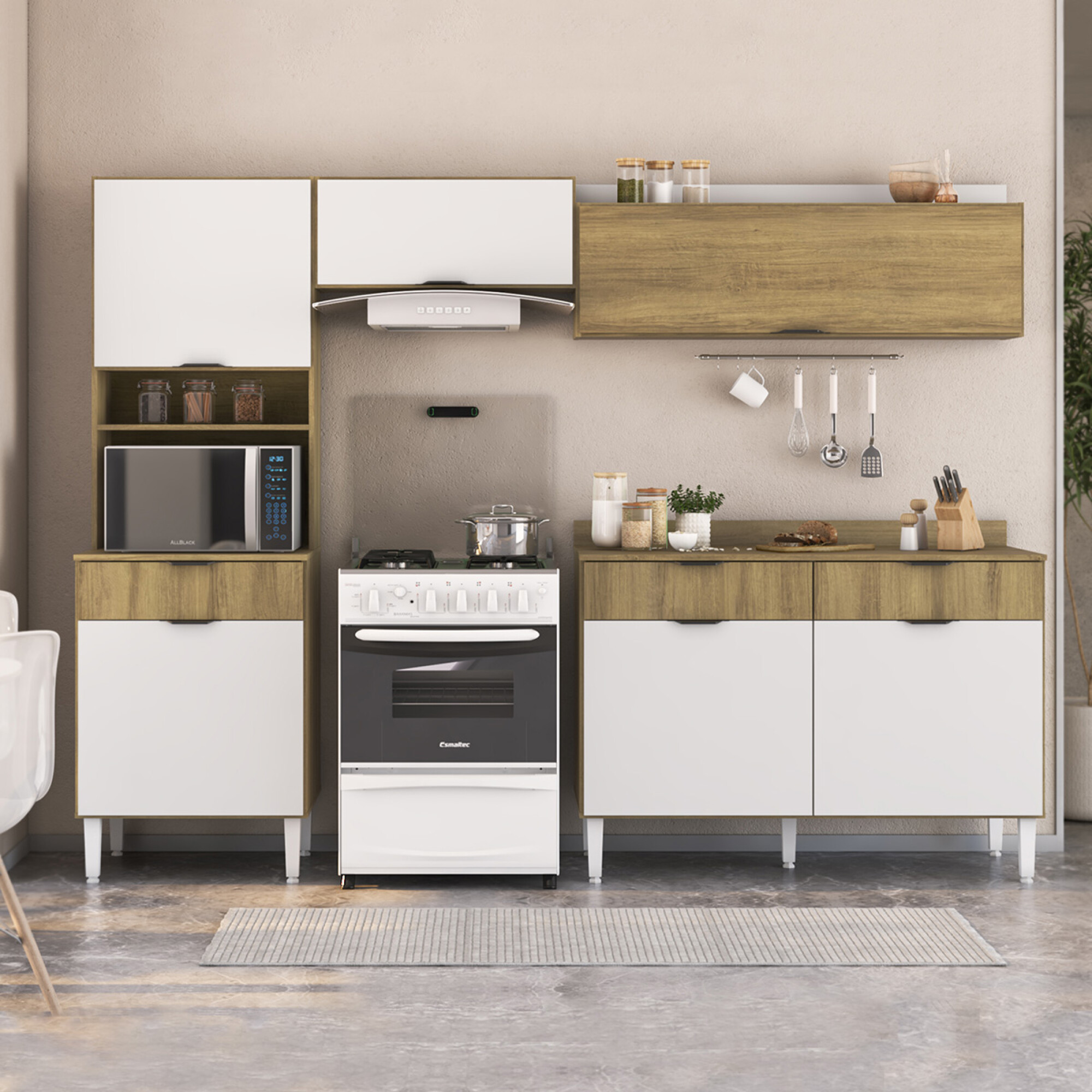 Kit De Cocina Modelo Valencia 4 Módulos Color Blanco — Castro