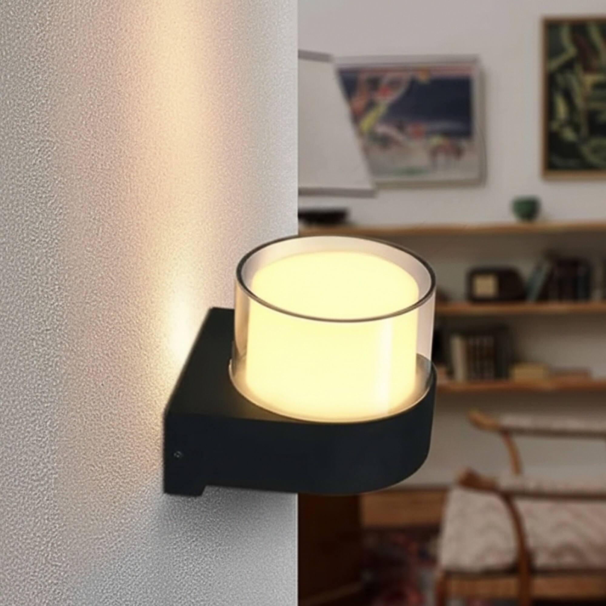 Artefacto Exterior Lerma Para Adosar Unidireccional 5W Negro — Serlux