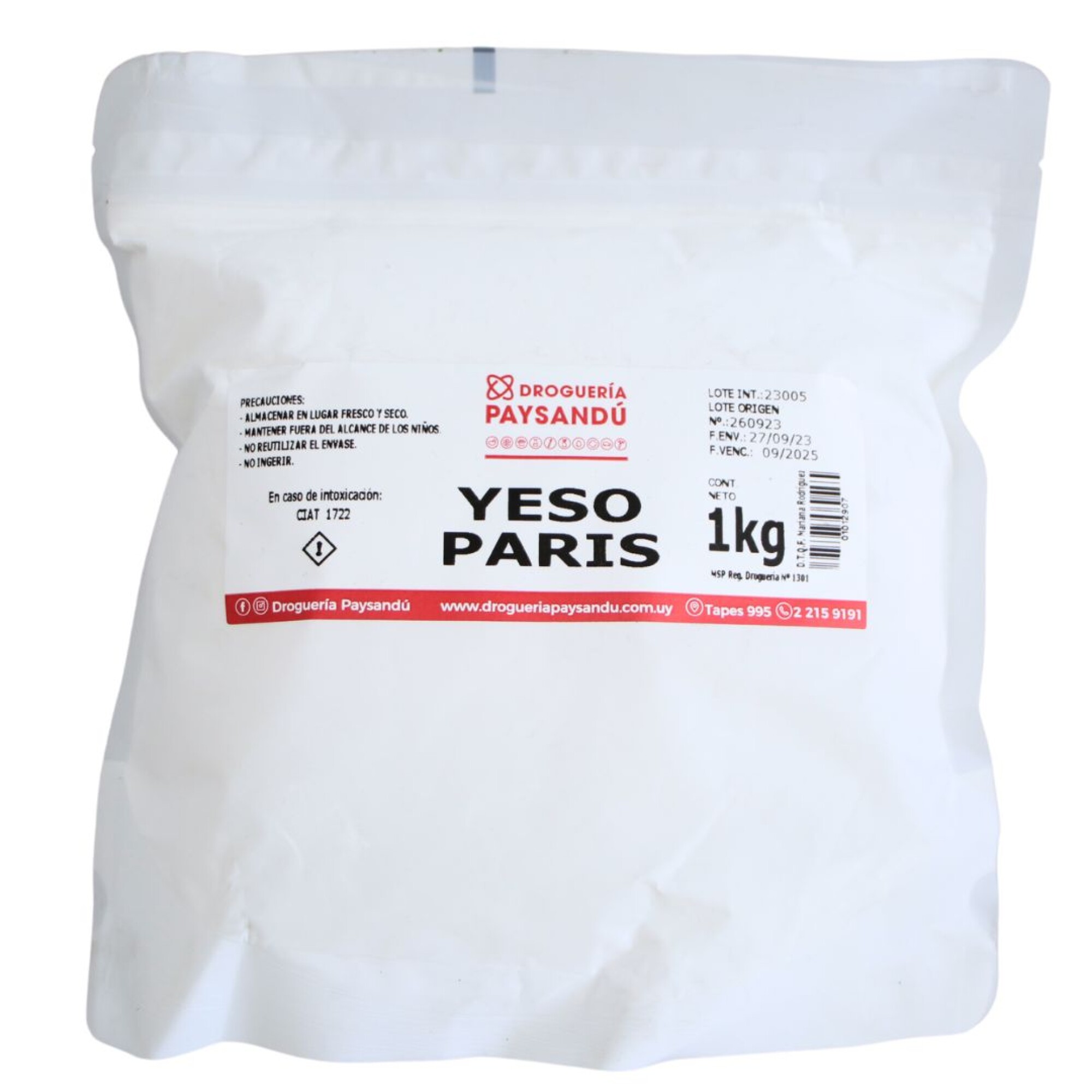 Yeso Paris 1kg — Droguería Paysandú