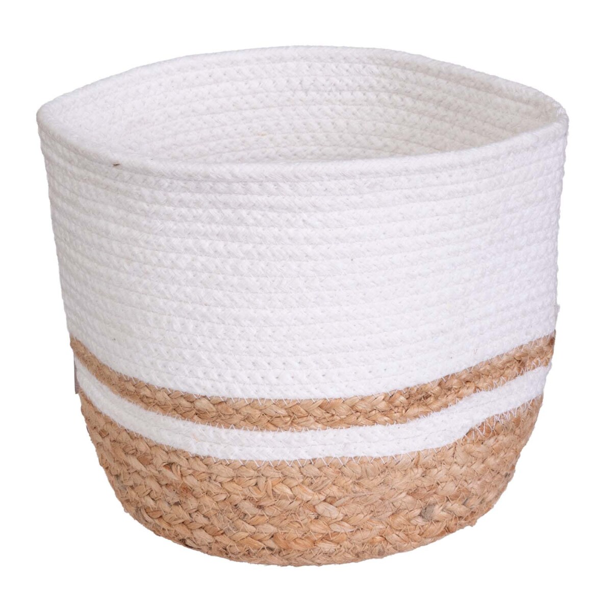 Cesto Small Yute-y-algodon Blanco Ank-32 — Divino