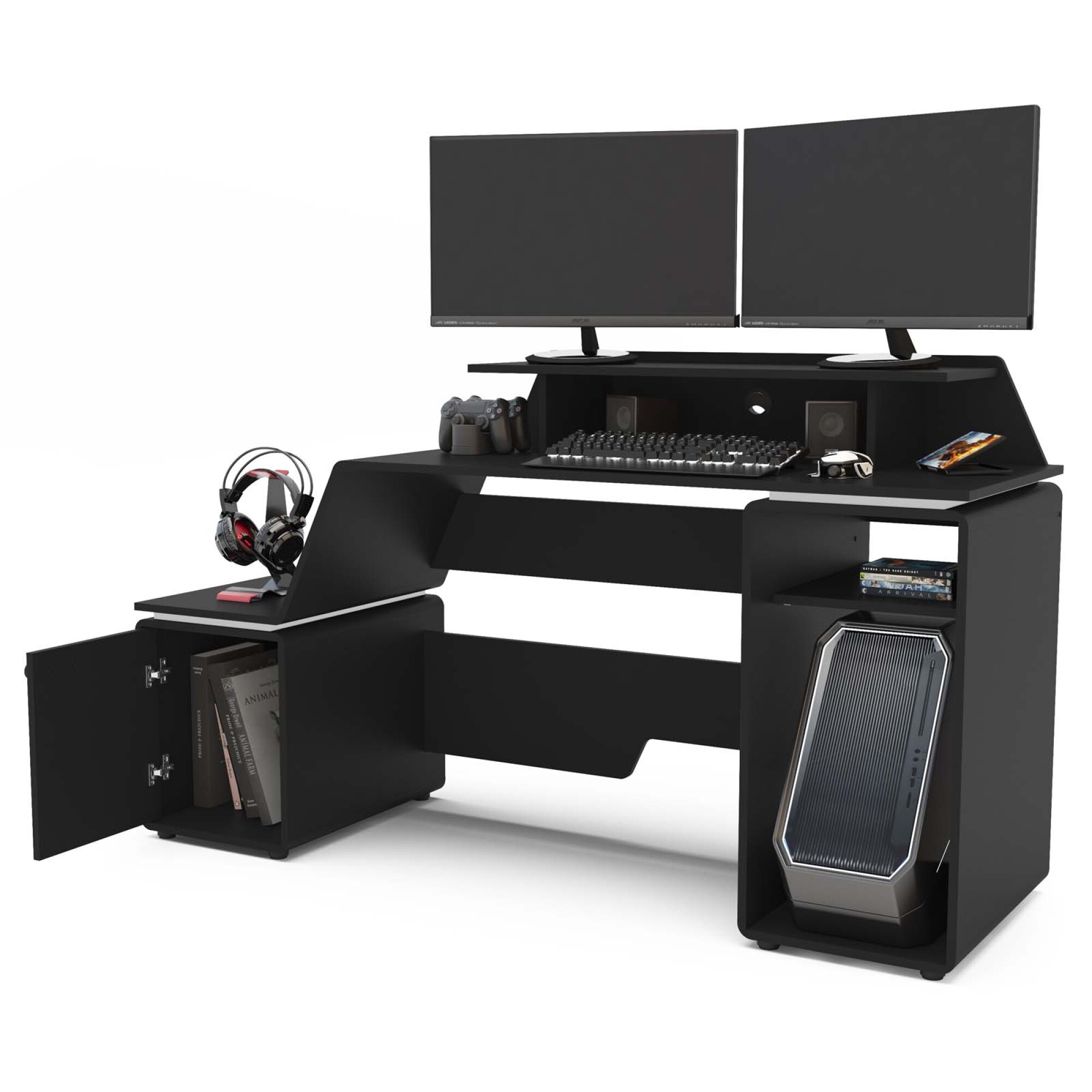 Escritorio Gamer Mdp Negro Space 2 Xt — Divino
