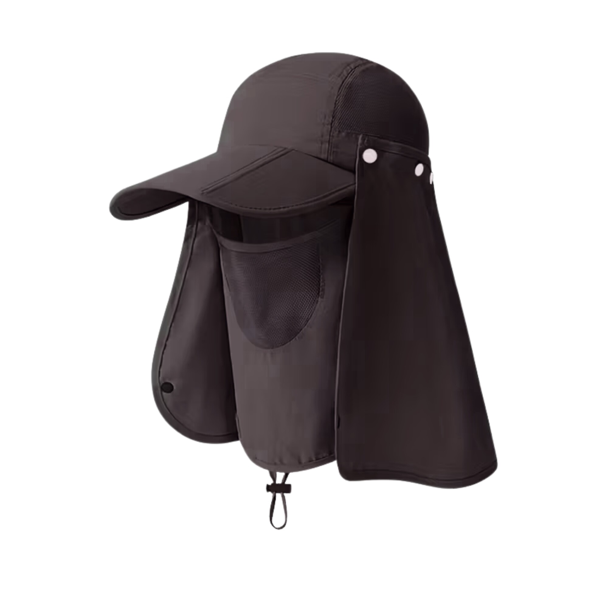 Gorro de visera plegable con cubre nuca - Negro — Aventureros