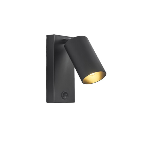 Aplique pared acero negro spot movil E27 IP20 - ZU0410 — Fivisa