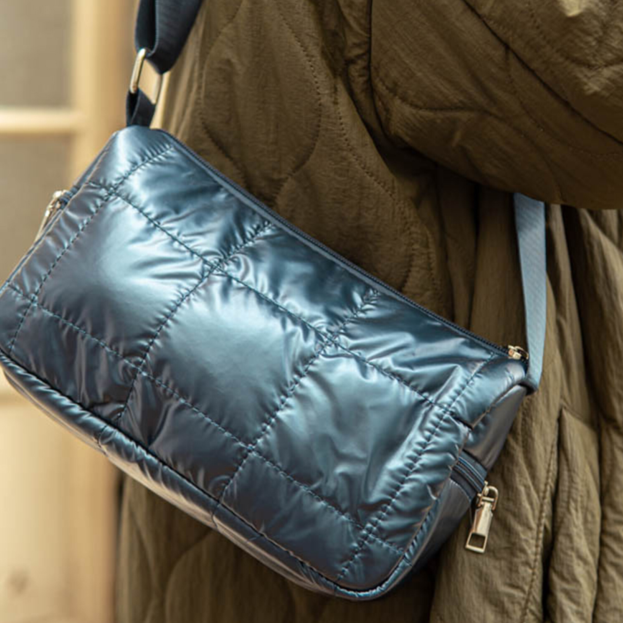 Morral inflado Gruny - Azul — Arpelli Marroquineria