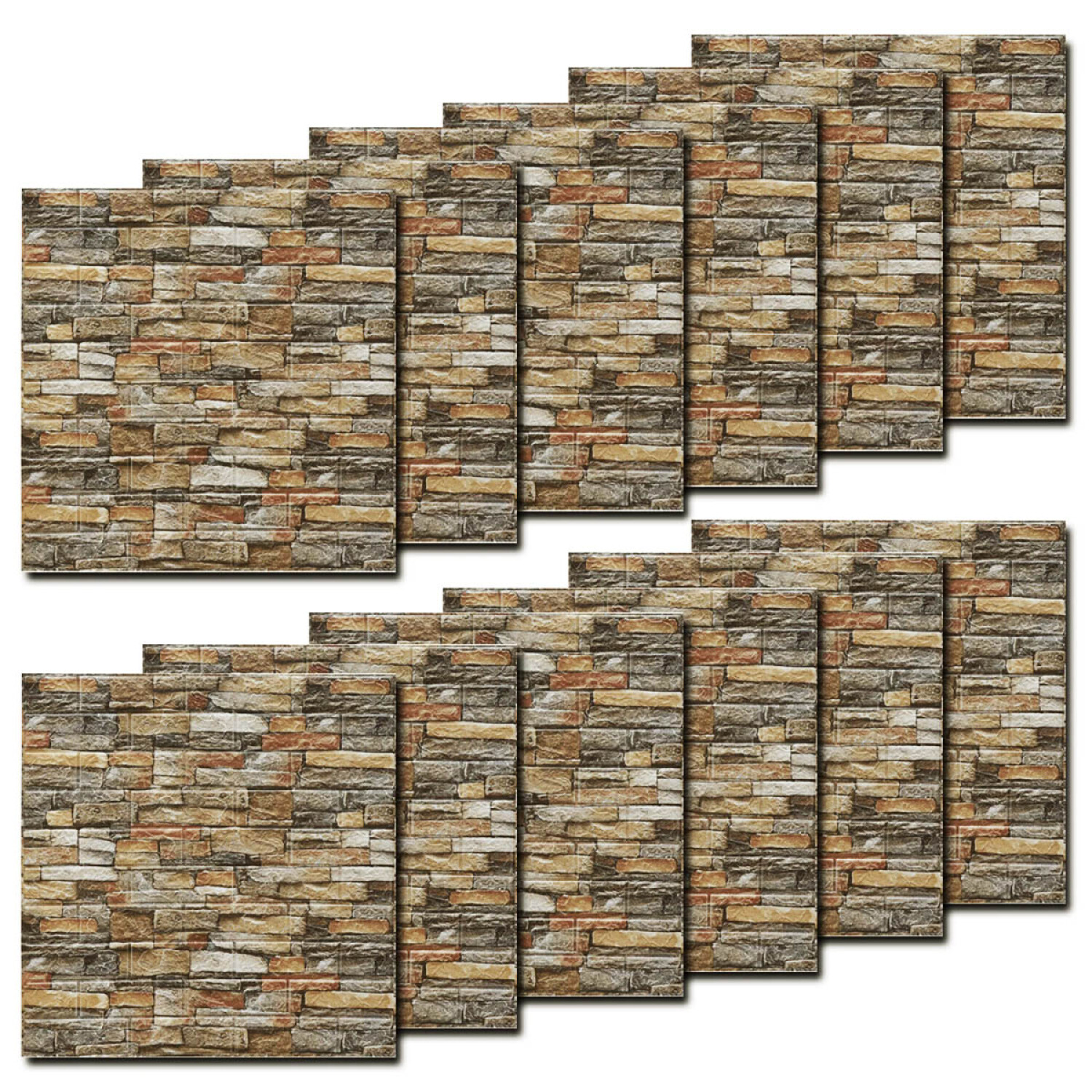 Set 12 Revestimiento 70x77 3D Piedra Adhesivo Pared - Rústico — El Rey ...
